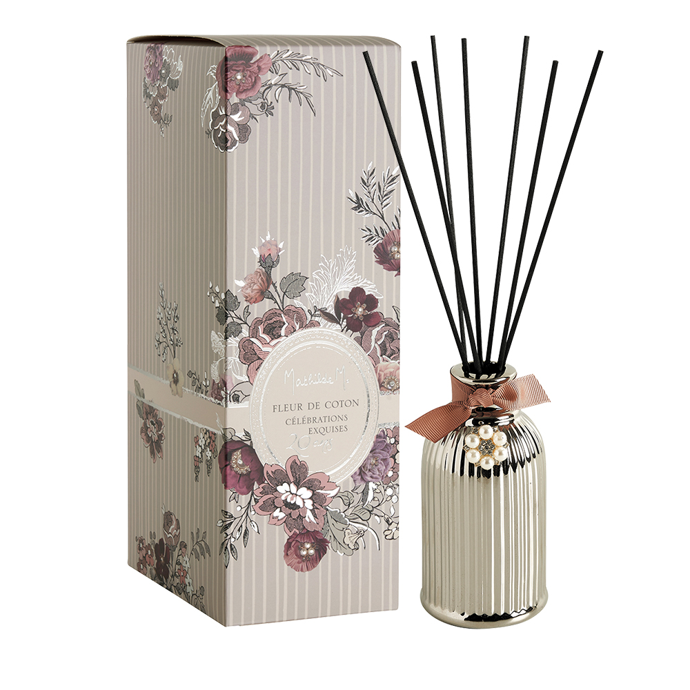 棉花 耀銀陶瓷薰香瓶 200ml | Mathilde M. 法國瑪恩 | Everose 愛芙蓉